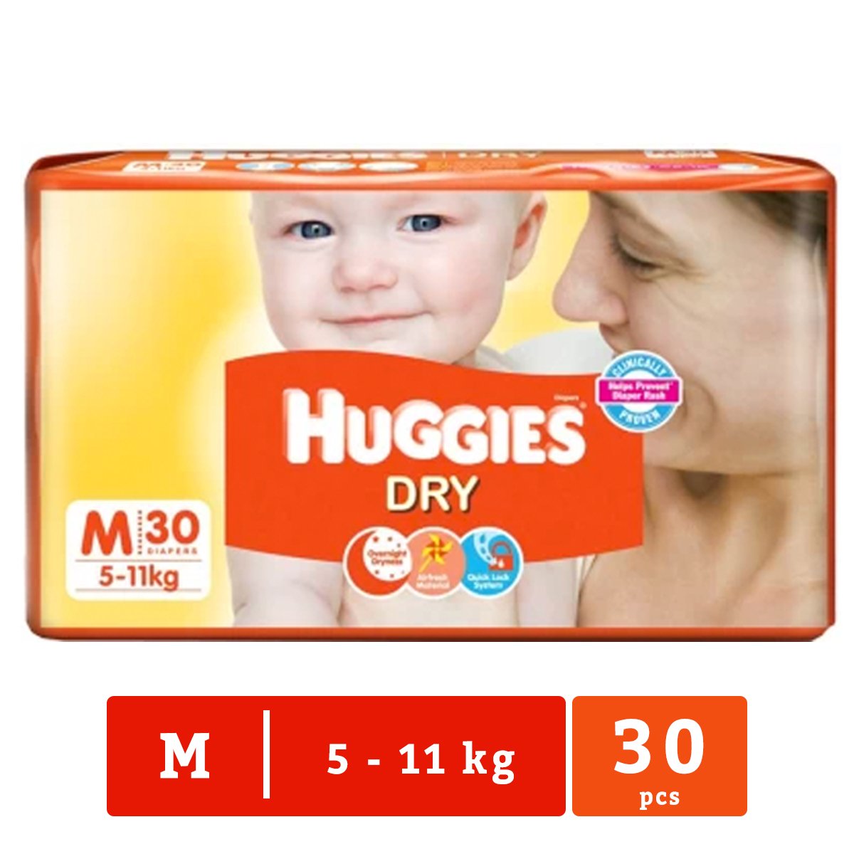 Huggies - Medium - Dry Diapers - 30 Pcs - Nesh Kids Store – Red Hot Deals