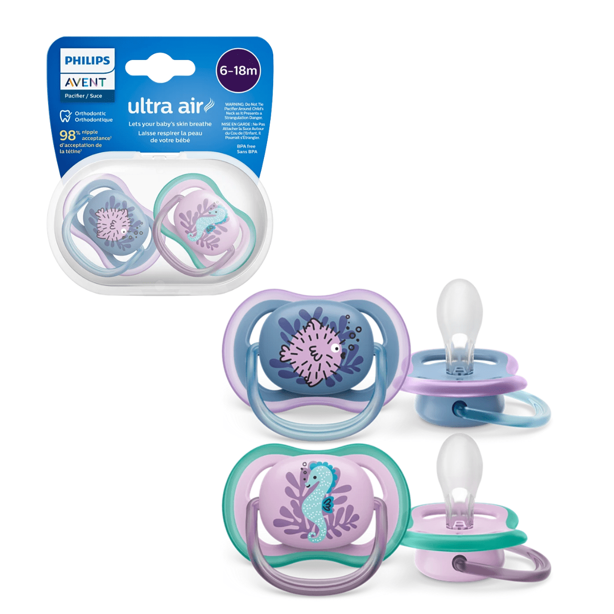 Philips Avent Ultra Air Pacifier SCF085/60 (6–18 months) - Nesh Kids ...